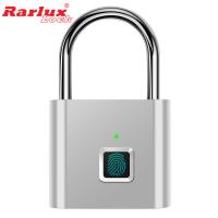 China Factory Electronic USB Finger Print Padlock USB Charging Portable Zinc Alloy Smart Padlock with 10 Sets Fingerprints for sale
