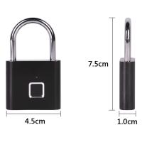 China Factory Electronic USB Finger Print Padlock USB Charging Portable Zinc Alloy Smart Padlock with 10 Sets Fingerprints for sale