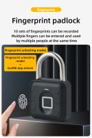 China Factory Selling Smart Finger Print Padlock Waterproof Padlock Travel Luggage Suitcase Security Door Locks Smart Electronic for sale