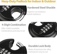 China Rarlux Heavy Duty Combination Padlock Zinc Alloy 70mm with 4-Digit Password Waterproof Hardened Shackle for sale