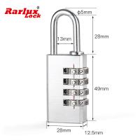 China Rarlux 4 Digits Password  Luggage Bag Copper Tsa Padlock Code Padlock Brass Combination Padlock for sale