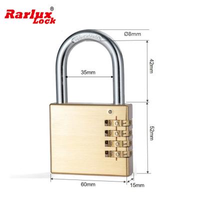 China Rarlux 4 Digits Password Industrial Safety Eco-Friendly Durable High Safety Luggage Bag Brass Combination TSA Padlock for sale