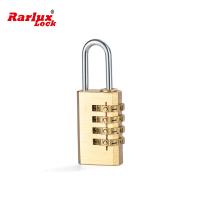 China Rarlux 4 Digits Password Industrial Safety Eco-Friendly Durable High Safety Luggage Bag Brass Combination TSA Padlock for sale