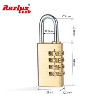 China Rarlux 4 Digits Password Industrial Safety Eco-Friendly Durable High Safety Luggage Bag Brass Combination TSA Padlock for sale