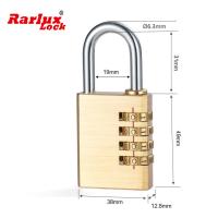 China Rarlux 4 Digits Password Industrial Safety Eco-Friendly Durable High Safety Luggage Bag Brass Combination TSA Padlock for sale