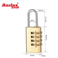 China Rarlux 4 Digits Password Industrial Safety Eco-Friendly Durable High Safety Luggage Bag Brass Combination TSA Padlock for sale