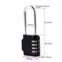 China Locks Manufacturer 4 Digit Code Longe Shackle Zinc Alloy Lock Keyless Antitheft Password Combination Padlock for sale