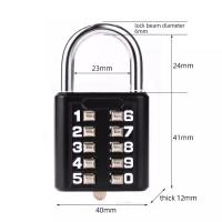 China RARLUX G5 Zinc Alloy 10 Button Password Keyless Lock Code Combination Padlock From Zhejiang for sale