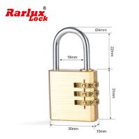 China Rarlux 3 Digits Password Tsa Padlock  Luggage  Bag Copper Code  Four Numbers Brass Combination Padlock for sale