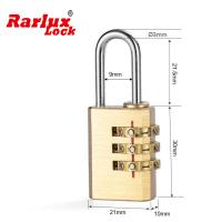 China Rarlux 3 Digits Password Tsa Padlock  Luggage  Bag Copper Code  Four Numbers Brass Combination Padlock for sale