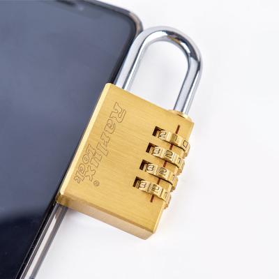 China Rarlux 4 Digits  Brass Tsa Padlock Luggage Bag Copper Code Combination Padlock for sale