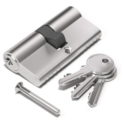 China Nickel Euro Cylinder Lock,Door Barrel Lock,Key/Key with 3 Standard Keys, Door Cylinder for sale