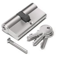 China Nickel Euro Cylinder Lock,Door Barrel Lock,Key/Key with 3 Standard Keys, Door Cylinder for sale