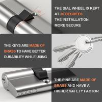 China Nickel Euro Cylinder Lock,Door Barrel Lock,Key/Key with 3 Standard Keys, Door Cylinder for sale