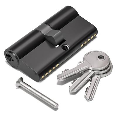 China Black Euro Cylinder Lock Polish Chrome Plated Solid Brass Body with 