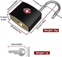 China TSA Brass Luggage Locks with Keys Anti-Theft Padlock RARLUX Model TSA9020 for Suitcases Gym Lockers Laptop Bags Travel Etc for sale