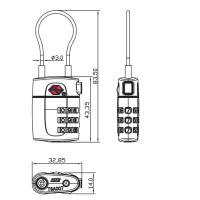 China Rarlux TSA Combination Padlock 3-Digit Digital Password Anti-Theft Durable High Safety Zinc Alloy Lock Body Wheel Suitcase for sale