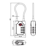 China Rarlux TSA Padlock Anti-Theft Durable High Safety Zinc Alloy Luggage Suitcase Key & Password Combination Padlock for sale