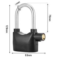 China Wholesale Plastic siren alarm padlock 110db anti-theft heavy duty key padlock motorcycle alarm padlock for sale