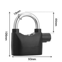 China Wholesale Plastic siren alarm padlock 110db anti-theft heavy duty key padlock motorcycle alarm padlock for sale