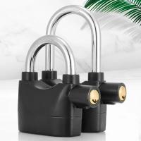 China Wholesale Plastic siren alarm padlock 110db anti-theft heavy duty key padlock motorcycle alarm padlock for sale