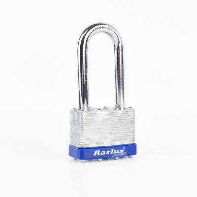 China Steel Laminated Keyed Padlock with 2 Brass Keys Heavy Duty Weatherproof Outdoor Use Custom Logo for sale