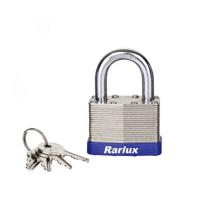 China Rarlux 30-60mm High Security Anti-theft Padlock Laminated Steel Body Customized Shackle Laminated Padlock for sale