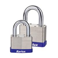 China Rarlux 30-60mm High Security Anti-theft Padlock Laminated Steel Body Customized Shackle Laminated Padlock for sale