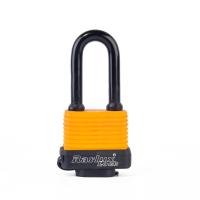 China Rarlux Anti-rust Waterproof Steel Padlock with Plastic Cover Long Shackle Laminated Design-Zhejiang Origin for sale