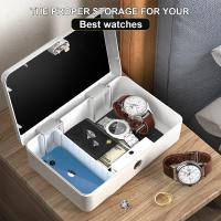 China Key Storage Fingerprint Password Box Storage Box Watch Jewelry Box Cosmetics Key ID Privacy Desktop Finger Print Padlock for sale