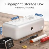 China Key Storage Desktop Box Fingerprint Lock Children Students Multi-functional Plastic Pencil Case Patent for sale