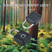 China Cadenas Empreinte Waterproof Smart Fingerprint Padlock Anti-theft Gym Door Lock Cloud Data Electronic Combination Wood IP Tuya for sale