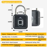 China Cadenas Empreinte Waterproof Smart Fingerprint Padlock Anti-theft Gym Door Lock Cloud Data Electronic Combination Wood IP Tuya for sale