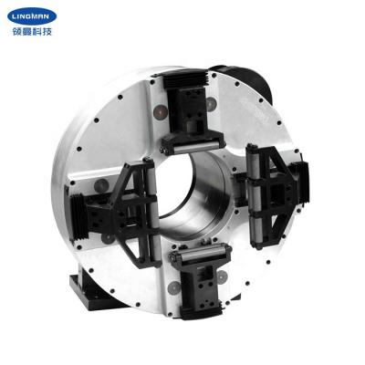 China Pneumatic 4 Jaw Laser Rotary Chuck G360CF-130 for Metal Pipe Cutting 124mm Stroke for sale