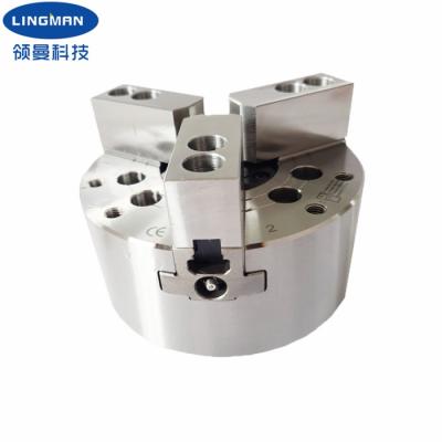 China High Precision Hydraulic 3 Jaw Power Chuck Hollow 3H-08A5 8 Inch Through Hole for sale
