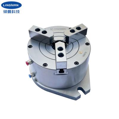 China Vertical 3 Jaw Lathe Chuck Hollow Pneumatic Power Chuck for sale