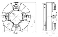 China Single Bearing Full Stroke Main Chuck for Laser Pipe Cutter 290mm Clamping Range for sale