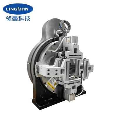 China Full Stroke Hollow Enclosed High Speed F130CF Front 4 Jaws Pneumatic Chuck 220mm Stroke 350mm Center Height for Fiber Laser Cutting for sale