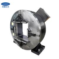 China LINGMAN F130DF 4 Jaw Self-centering Lathe Chuck Front Mount Full-travel 124mm Stroke for Laser Tube Cutting for sale