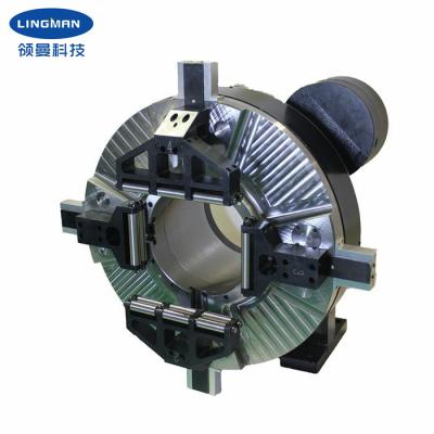 China Pneumatic 4-Jaw Full Stroke Chuck for Pipe Cutting 170mm Stroke 0.3-0.9Mpa for sale