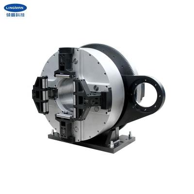 China Four Jaw Full Stroke Pneumatic Laser Chuck 6-520mm Clamping Range for Fiber Laser Pipe Cutting Machine for sale