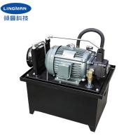 China Lingman Hydraulic Laser Chuck 2.2KW 60L for CNC Lathe Full Stroke Design Long Service Life for sale