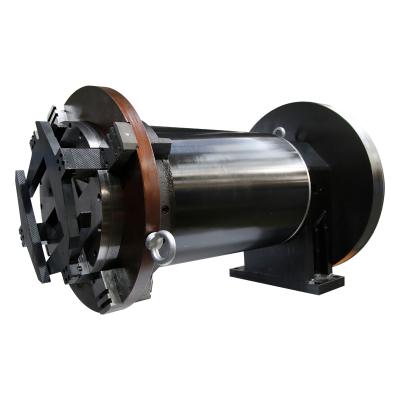 China 410/460/520mm Blowing / Dust Suction Feeding Chuck Pneumatic Rotate Feeding Rear Chuck For Fiber Laser Cutting for sale