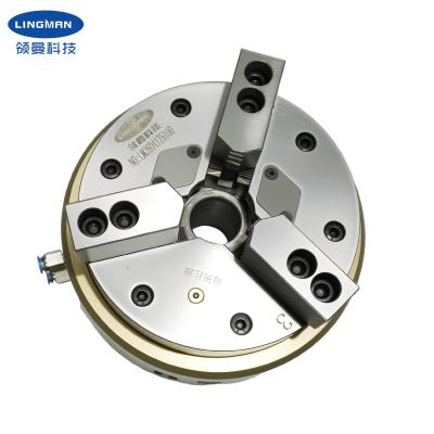 China Front-Mounted Pneumatic Rotary Chuck 3-Jaw Hollow Design 200mm High-Speed Rotation for sale