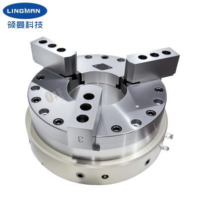 China 12 Inch 320mm Front Mounted Pneumatic Rotary Chuck with 80.5KN Clamping Force and 1200R/Min Speed for CNC Lathe for sale