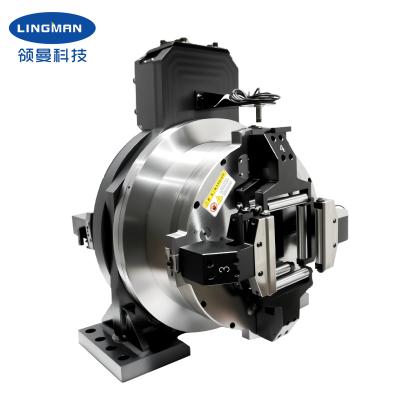 China LINGMAN Full-Stroke Double-Acting Pneumatic Chuck 130mm High Precision Synchronous Clamping for Pipe Tube for sale