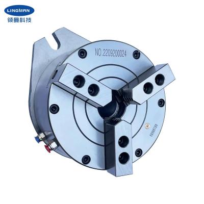 China 8 Inch 200mm Vertical Hollow Pneumatic Rotary Chuck with 49.1KN Clamping Force for CNC Lathe Machine for sale