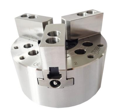 China KT06-3 Stainless Steel 3-Jaw Power Chuck for CNC Lathe - 168mm Max Clamping, 12mm Stroke for sale