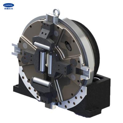 China Precision Pneumatic Rotary Chuck 4 Jaw Through Hole 170mm Clamping Range for Laser Cutting Machines for sale