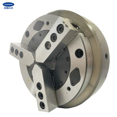 China Pneumatic Front Mounted 130mm CNC Lathe Chuck Three Jaws Air Operated 2600rpm for sale